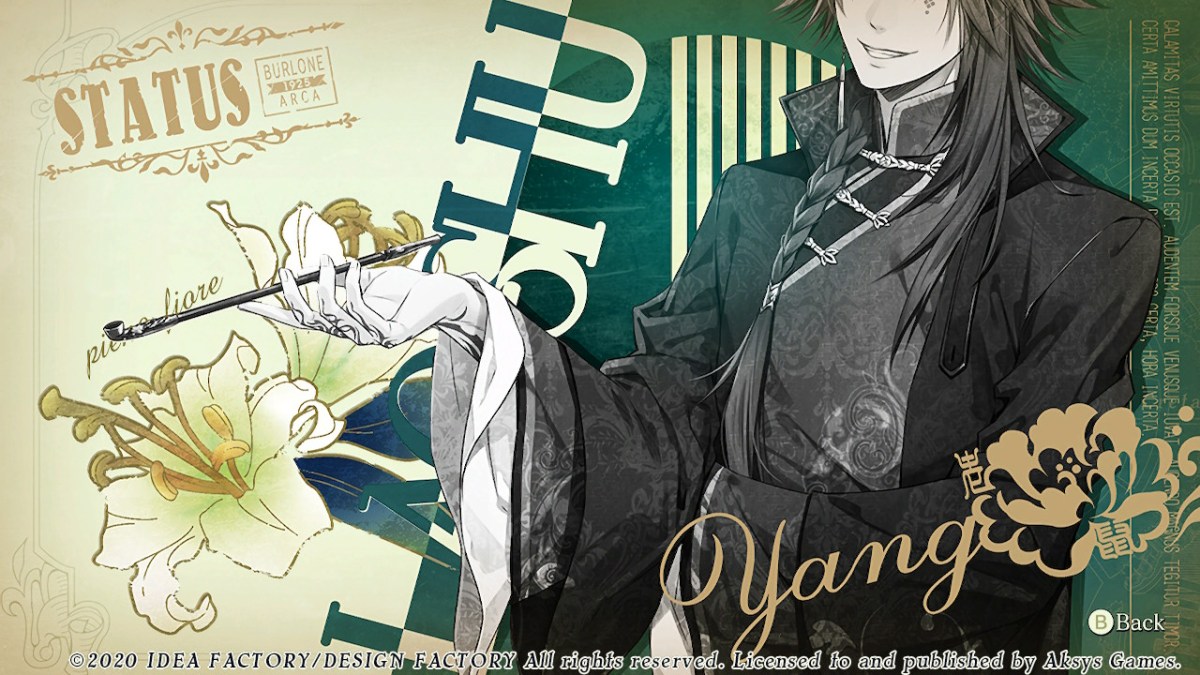 Piofiore: Fated Memories – Yang Walkthrough – Otome Kitten